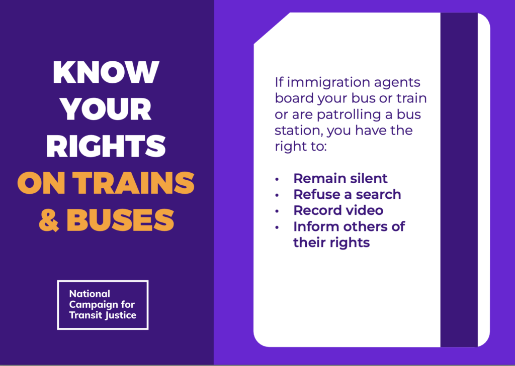 Know Your Rights on Public Transit – National Campaign for Transit Justice